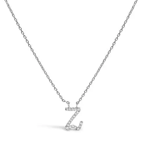 HAUS OF BRILLIANCE 10k Gold Diamond Accent Initial Pendant Necklace - White | Z